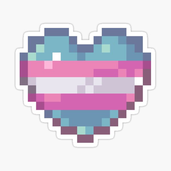 "Pixel Transgender Heart" Sticker for Sale by abitofkake | Redbubble