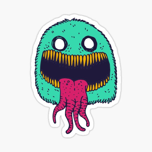 "Monster face" Sticker for Sale by exzaunno | Redbubble