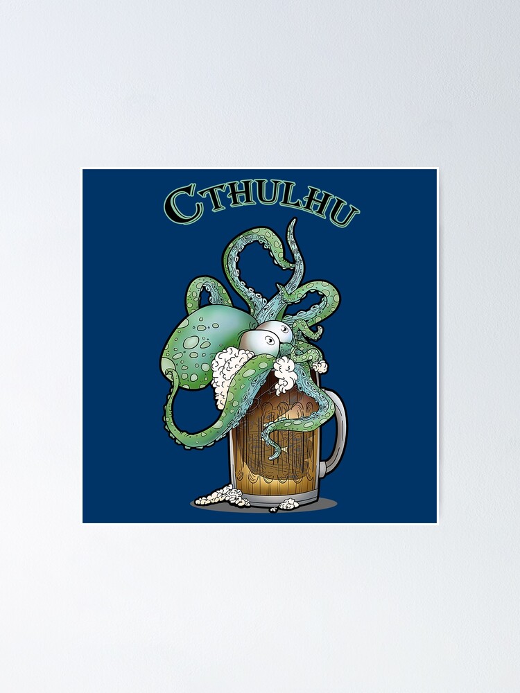 "Octopus Drink: Cthulhu " Poster by iduzarts | Redbubble
