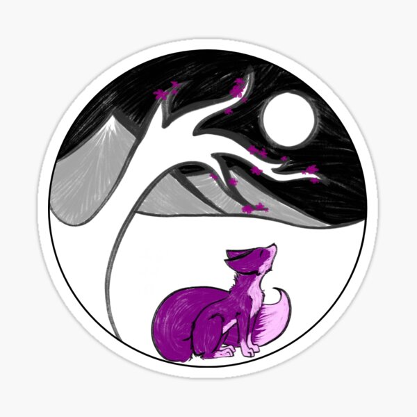 "Ace fox" Sticker by Lunadrawsfoxes | Redbubble