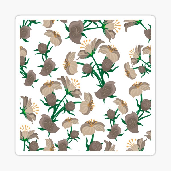 "Grey wild flowers on white background." Sticker for Sale by ...