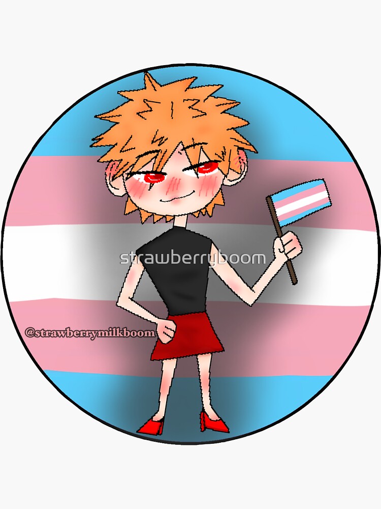 "Trans pride (Bakugou) " Sticker for Sale by strawberryboom | Redbubble