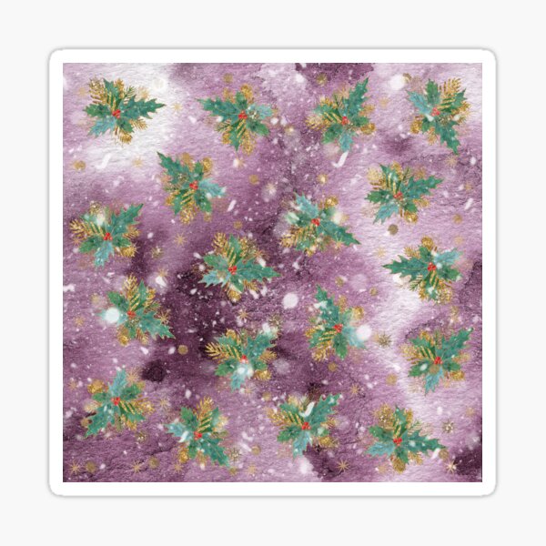 "Watercolor holly" Sticker for Sale by pnkpopcorn | Redbubble