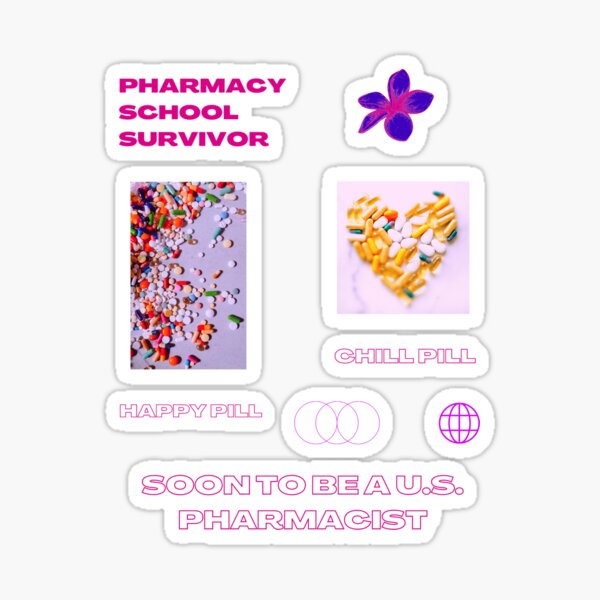 "Pharmacist Sticker Pack" Sticker for Sale by CulturedNoodle | Redbubble