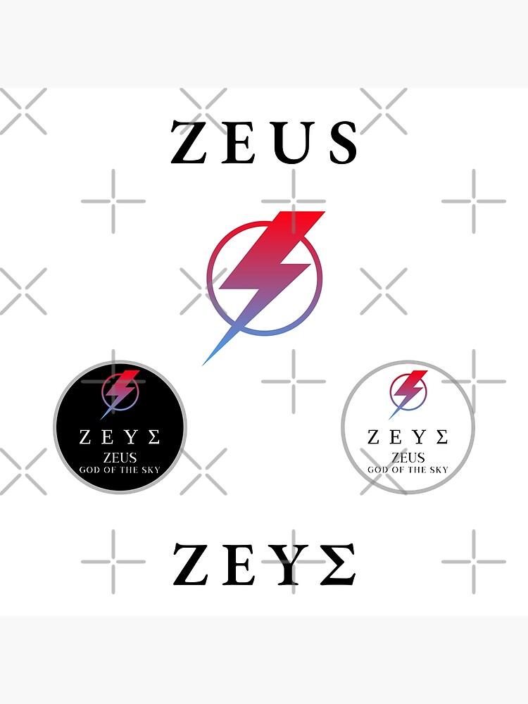 "Zeus Sticker Pack Greek Mythology God of the Sky Lightning Bolt ...
