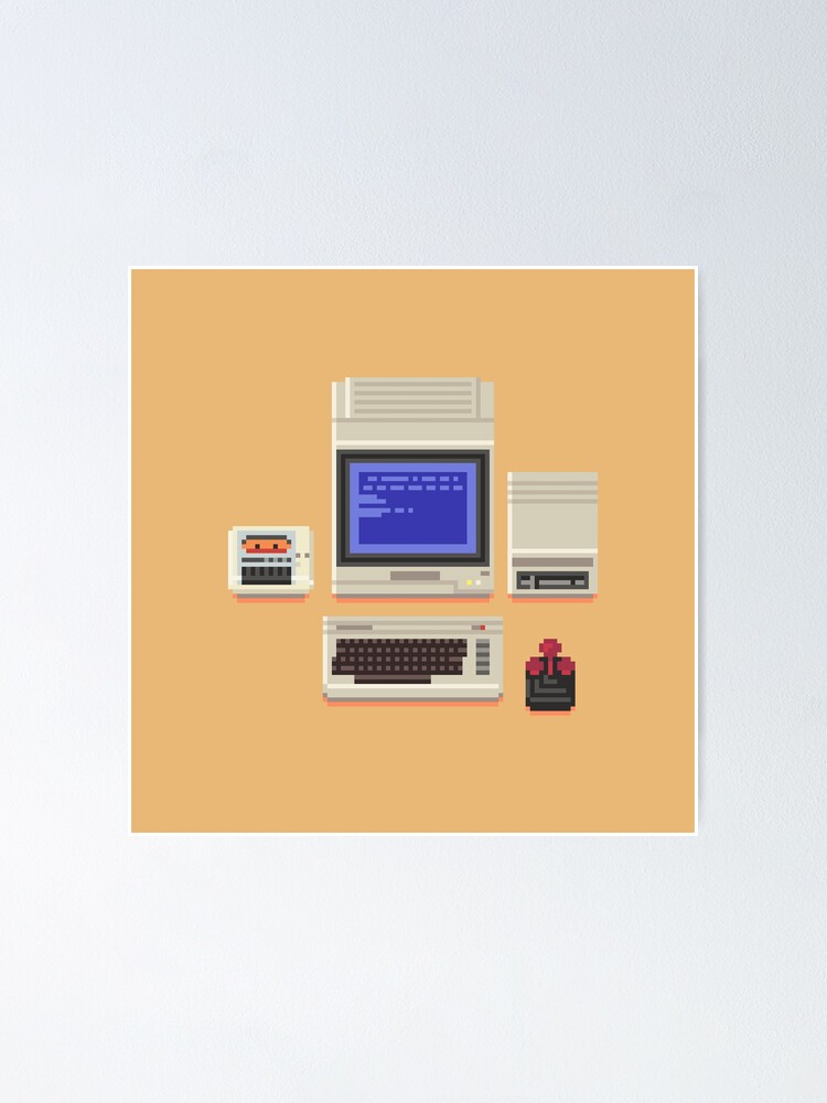 Póster «Joystick y PC para juegos retro de 8 bits - Pixel Art - Naranja ... Póster «Joystick y PC para juegos retro de 8 bits - Pixel Art - Naranja ...