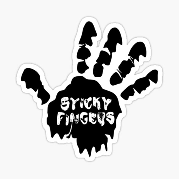 "Sticky fingers " Sticker for Sale by mtnapparel | Redbubble