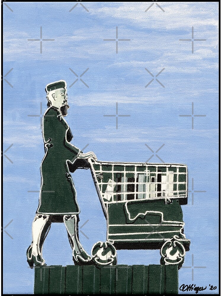 "Shopping Cart Lady" Poster for Sale by OttingerART | Redbubble