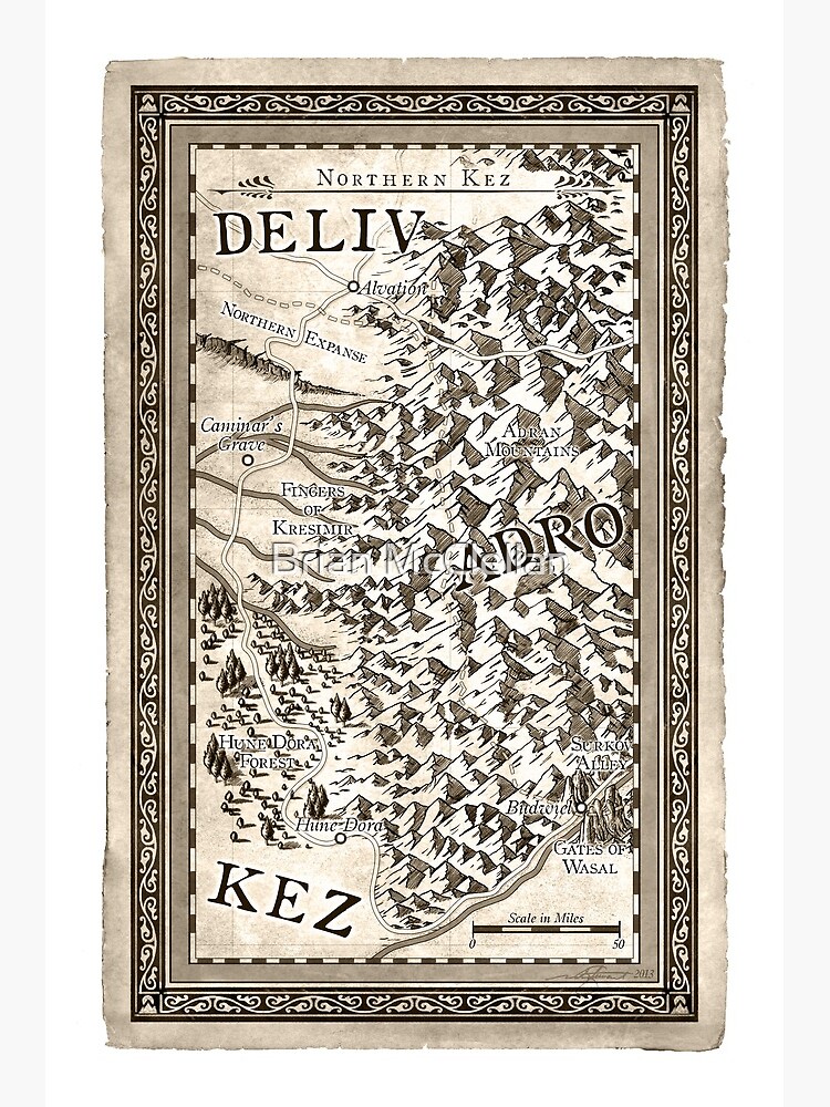Lámina fotográfica «Mapa del norte de Kez de The Crimson Campaign» de ...