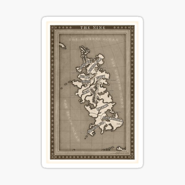 "Map of the Nine from the Powder Mage Universe" Sticker for Sale by ...