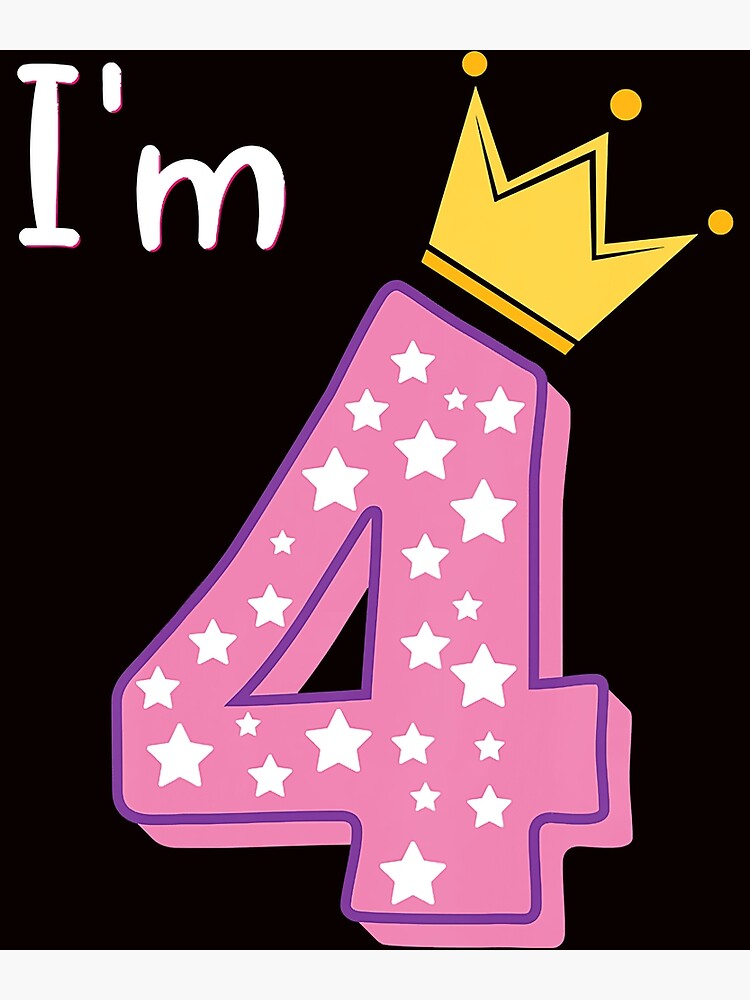 Four Year Old Birthday Girl 4yr 4th 4 Year Old Birthday Poster By four-year-old-birthday-girl-4yr-4th-4-year-old-birthday-poster-by