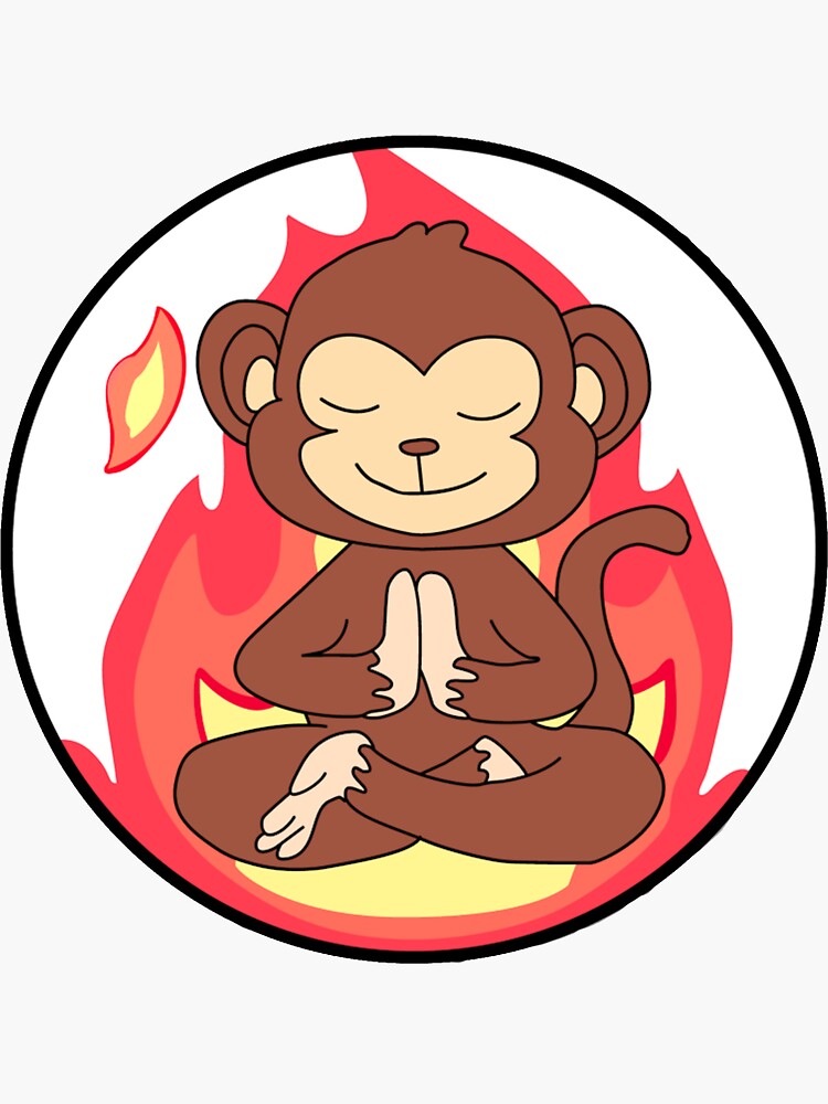 "Fire Monkey Logo" Sticker for Sale by justmeemily89 | Redbubble