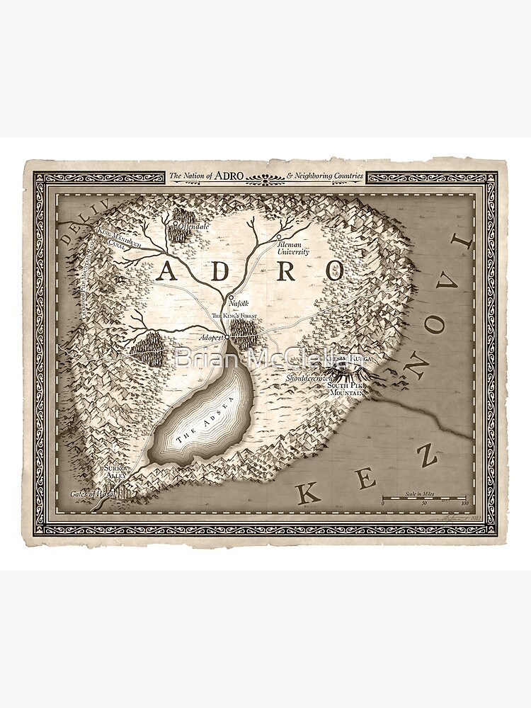 "Adro Map from Promise of Blood" Poster by brian-mcclellan | Redbubble
