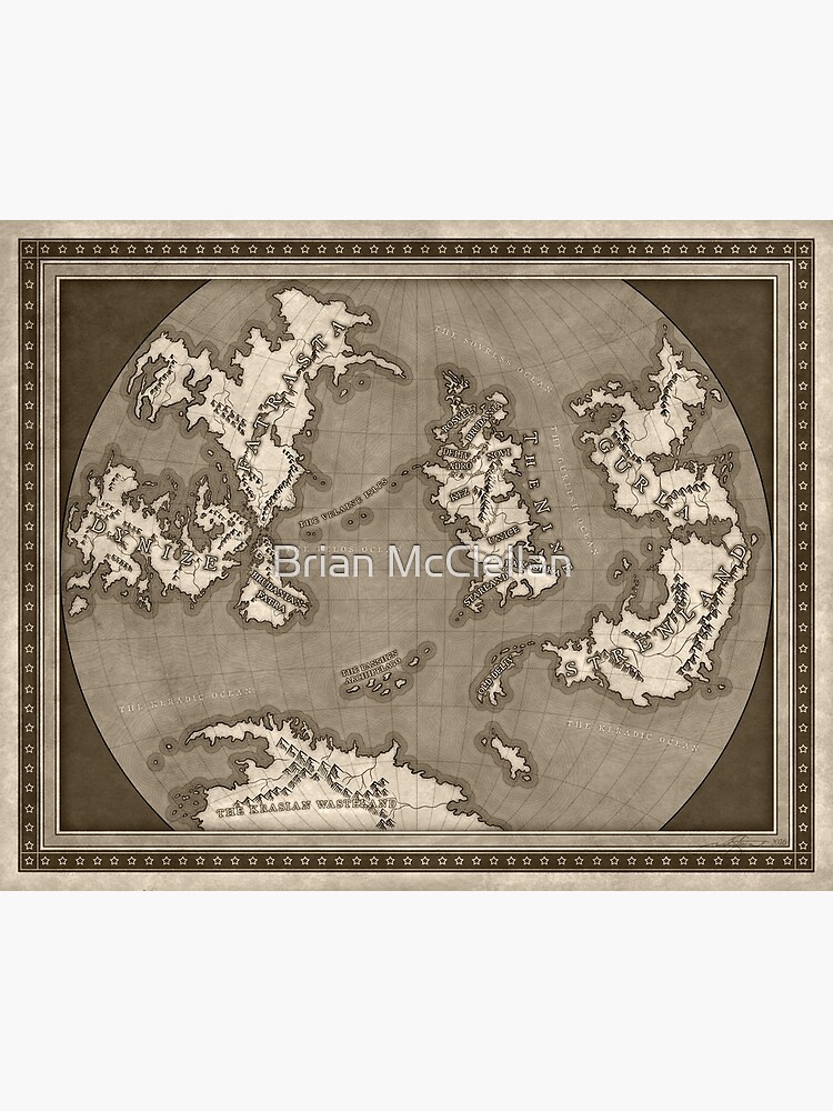 "Powder Mage World Map" Art Print for Sale by Brian McClellan | Redbubble