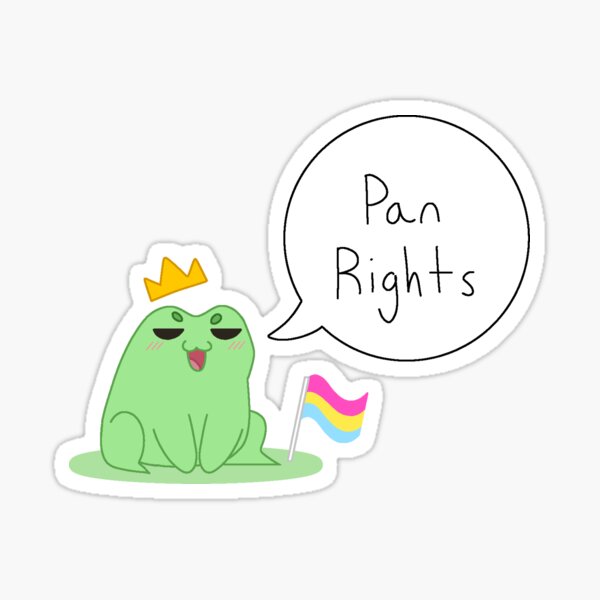 "Pan Rights Frog" Sticker for Sale by Pwnytail | Redbubble