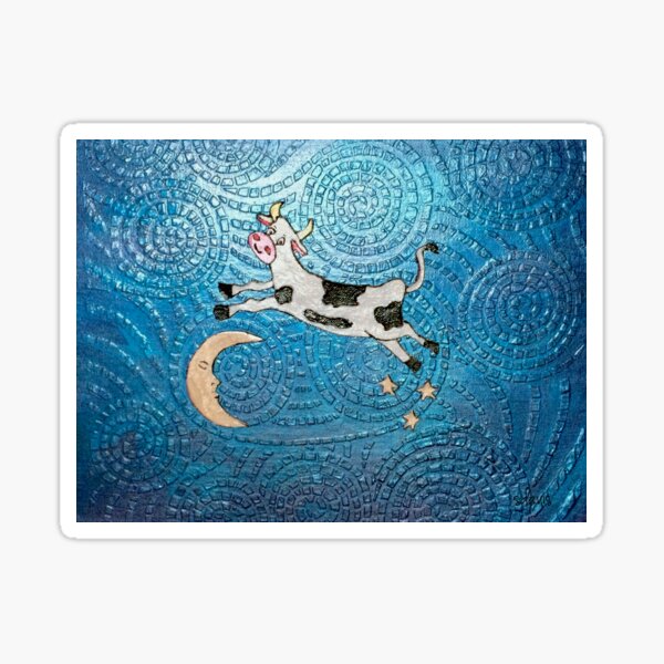 "Cow Jumped Over the Moon 12-16" Sticker for Sale by mandalafractal ...