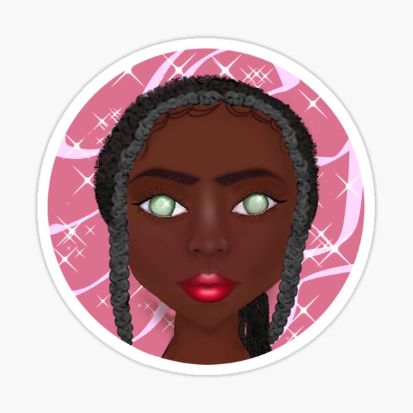 "Girl with braids infront of a cute background" Sticker for Sale by ...