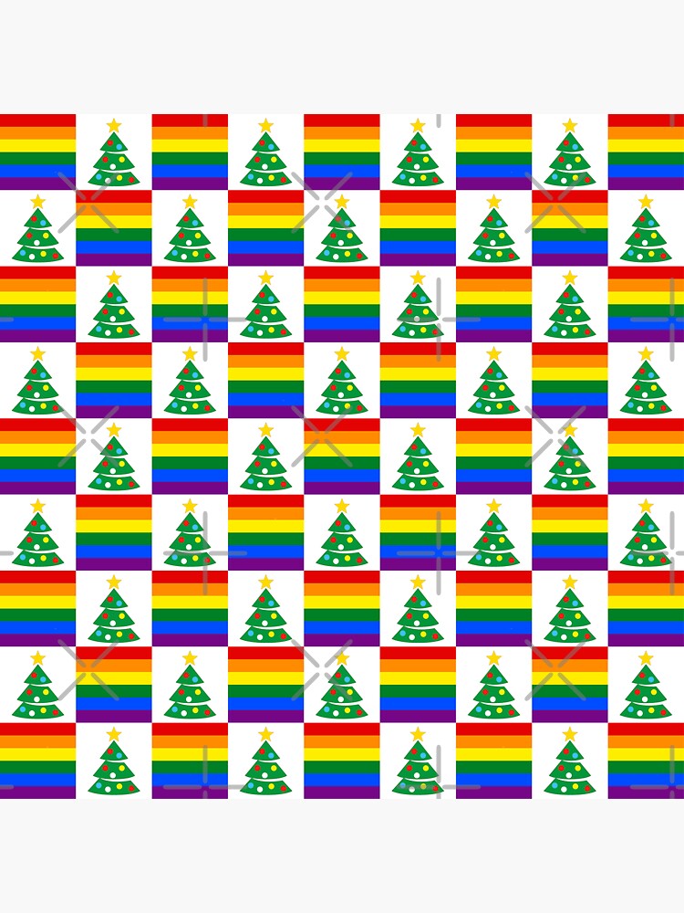 "Gay Pride Flags & Christmas Trees Pattern" Sticker by SCHPiDAUU ...