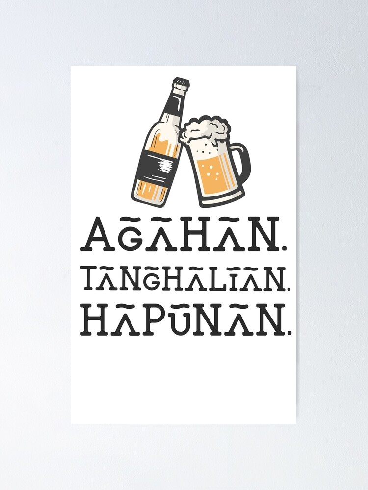"Beer. Agahan. Tanghalian. Hapunan." Poster for Sale by The Cultured ...