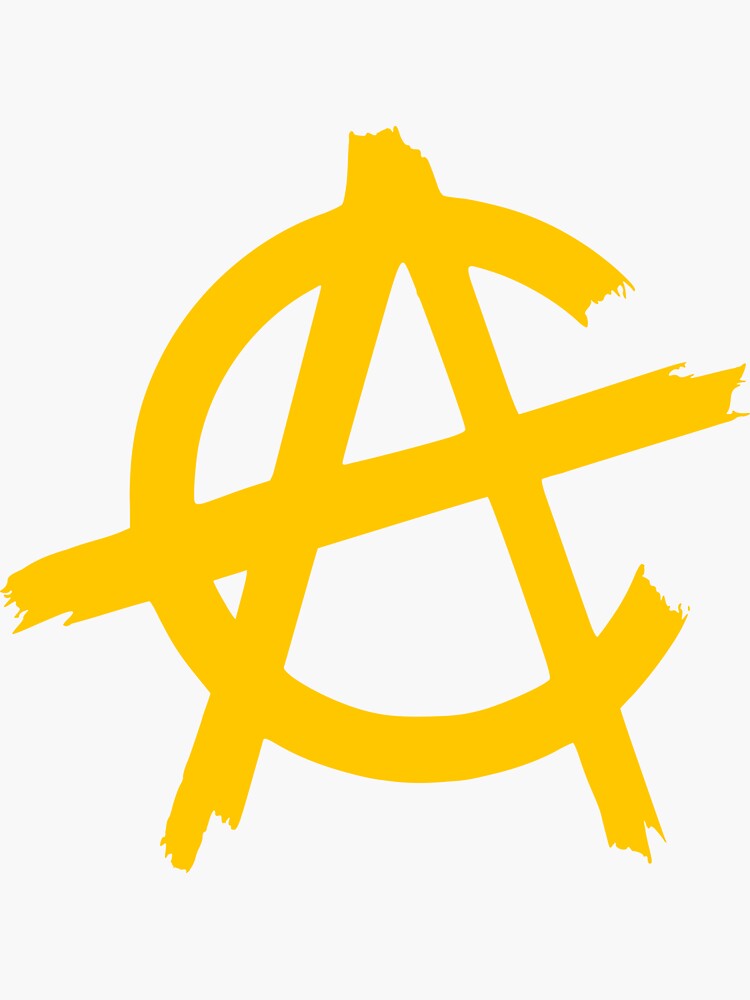 "Anarcho-capitalism symbol | black and yellow ancap" Sticker by ...