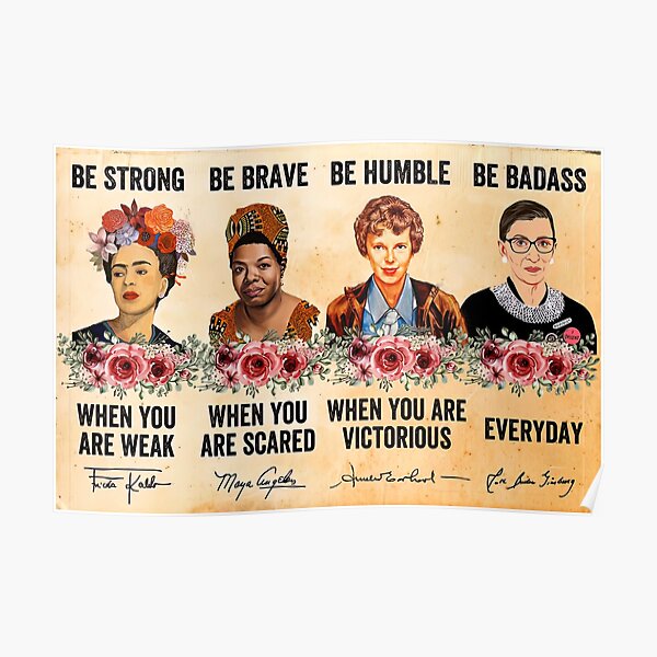 Póster «Frida kahlo, Maya angelou, Amelia Earhart, Ruth Bader Ginsburg ...