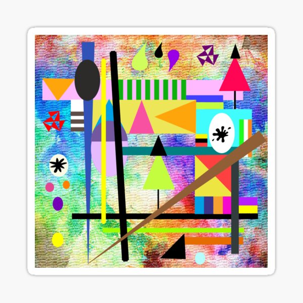"Retro Abstract Modern Art" Sticker by jantulov | Redbubble