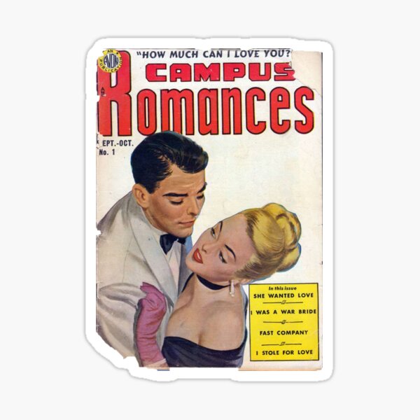 "Retro Vintage Romantic Comic Book Cover" Sticker by terracomica ...