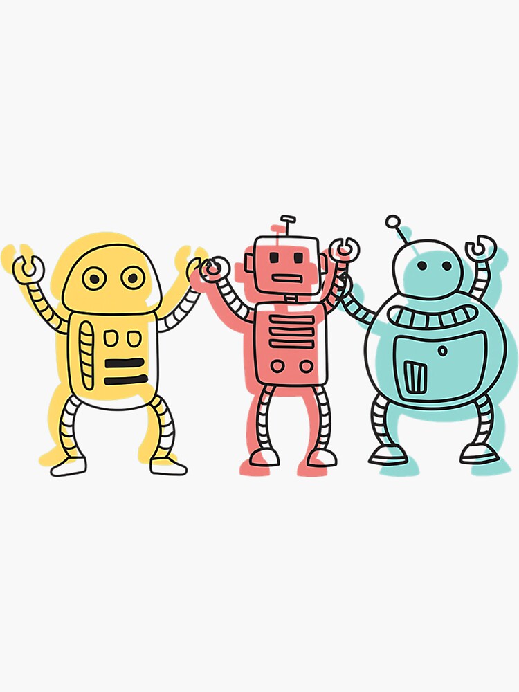 "Cool Robot Fan Robotic Science Robotics Student Inventor" Sticker for ...