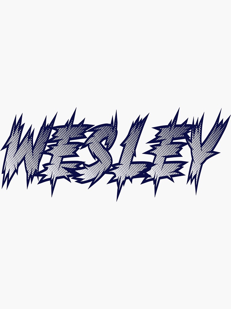 "WESLEY - Cartoon Splash Nametag for WESLEY Signature in Grey" Sticker ...