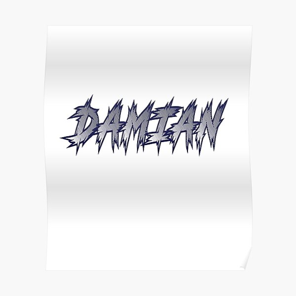 "DAMIAN - Cartoon Splash Nametag for DAMIAN Signature in Grey" Poster ...