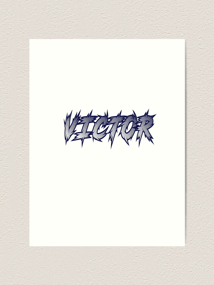 Lámina artística «VICTOR - Etiqueta de identificación con forma de ...