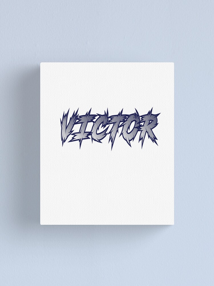 Lienzo «VICTOR - Etiqueta de identificación con forma de salpicadura de ...