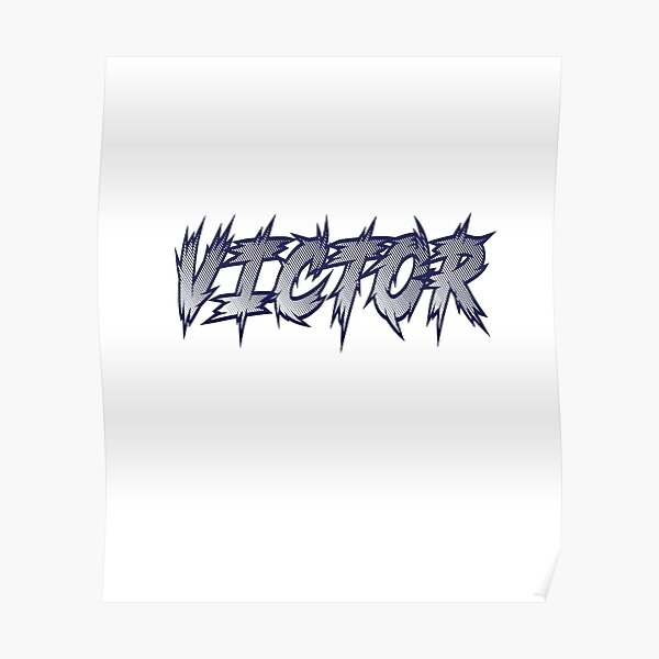 Póster «VICTOR - Etiqueta de identificación con forma de salpicadura de ...