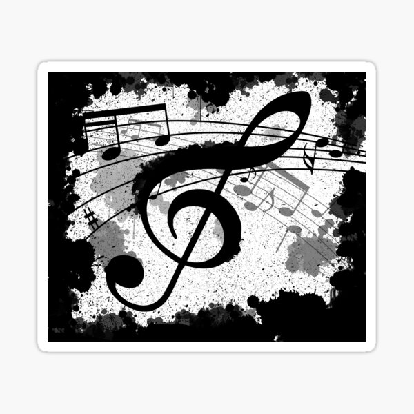 "Music Note Dirty Background" Sticker by LittleFunky79 | Redbubble