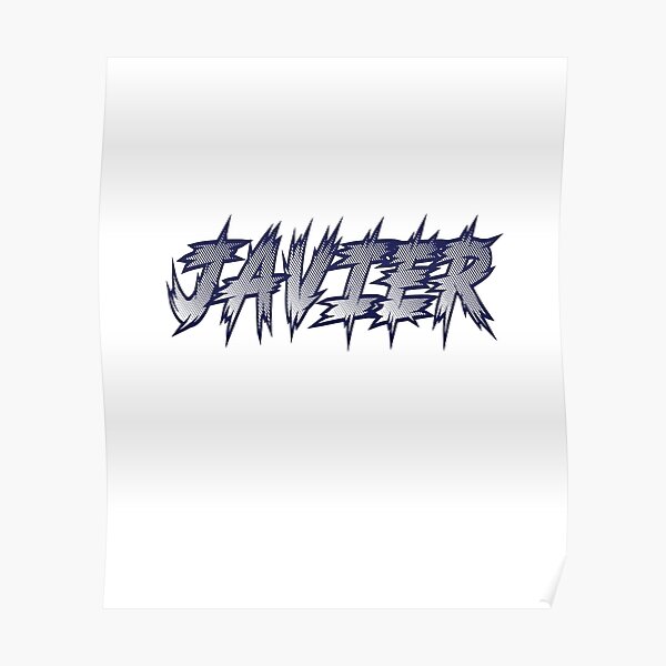 Póster «JAVIER - Etiqueta de identificación con forma de salpicadura de ...