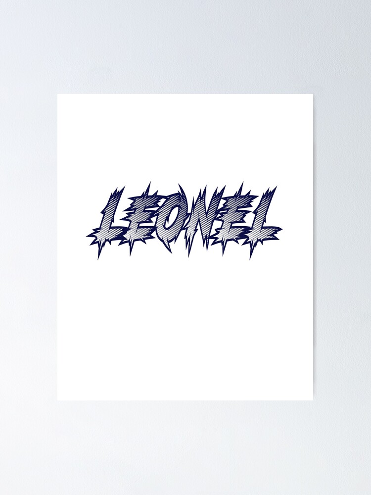 Póster «LEONEL - Etiqueta de identificación con forma de salpicadura de ...