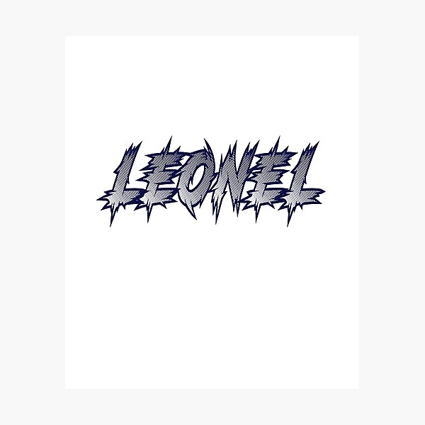 Lámina fotográfica «LEONEL - Etiqueta de identificación con forma de ...