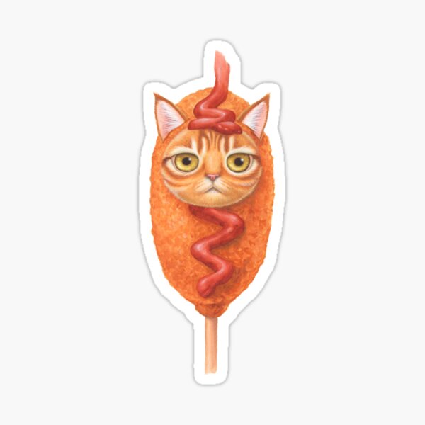 "corndog cat" Sticker for Sale by suuljak | Redbubble
