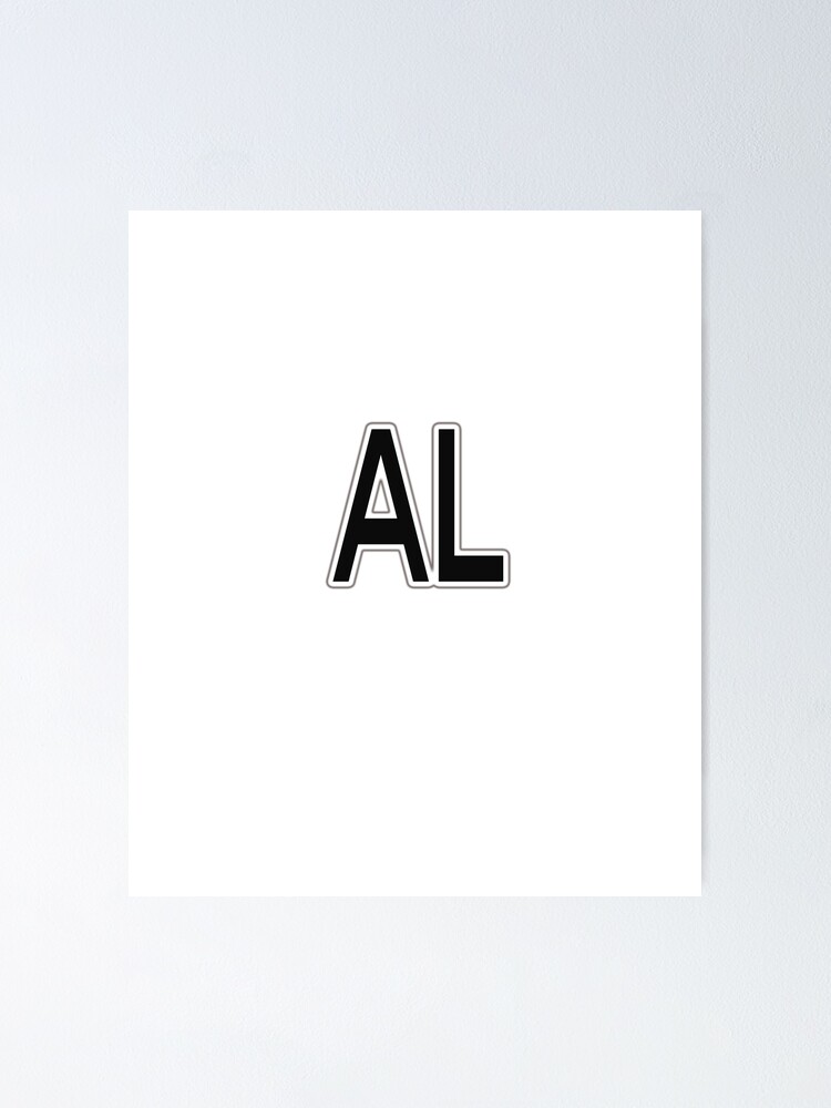 "AL - Formal Nametag for AL Signature in Black" Poster for Sale by ...