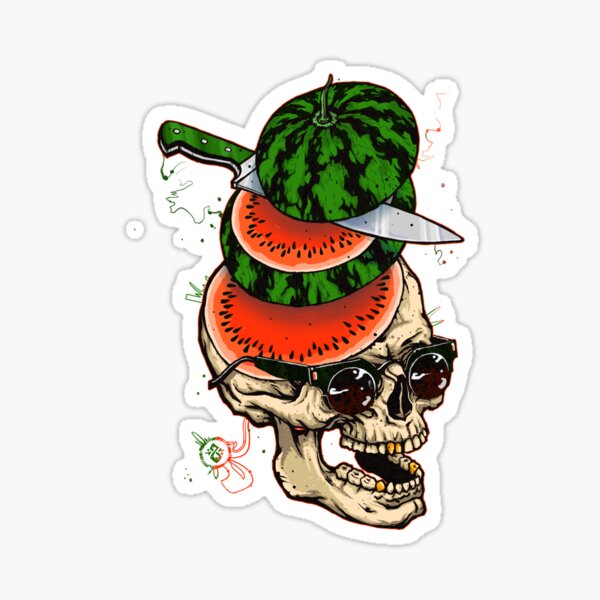 "skull watermelon" Sticker for Sale by Niti-Niti | Redbubble