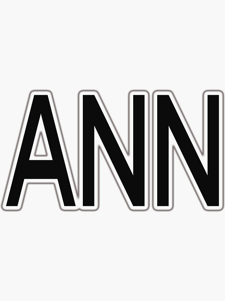 "ANN - Formal Nametag for ANN Signature in Black" Sticker for Sale by ...
