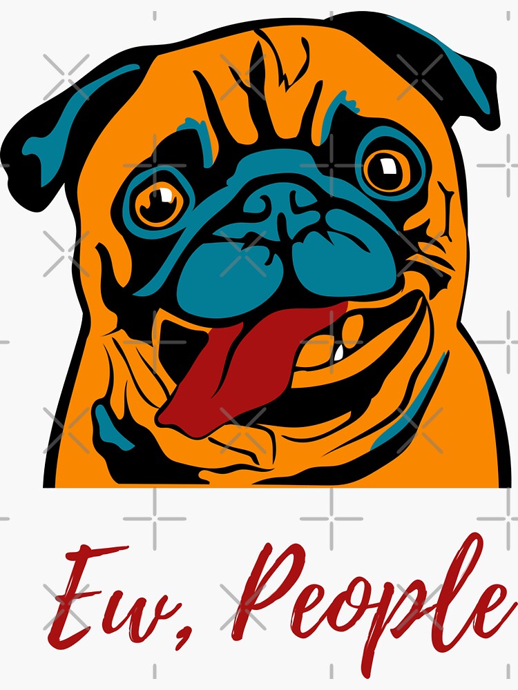 "Ew, People - Dog Painting" Sticker for Sale by LTM-tee | Redbubble