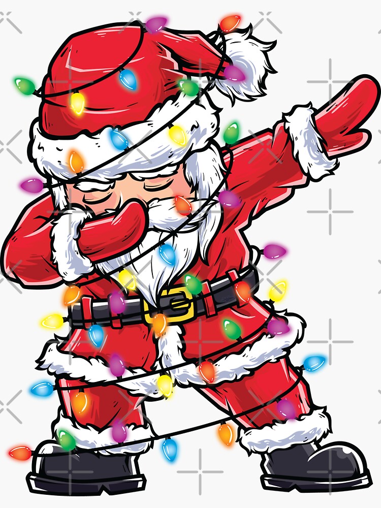 "Dabbing Santa Dab Christmas Lights" Sticker for Sale by mejeoshop ...
