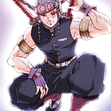 "Tengen Uzi Demon Slayer " Pin for Sale by paolaxcarrot | Redbubble