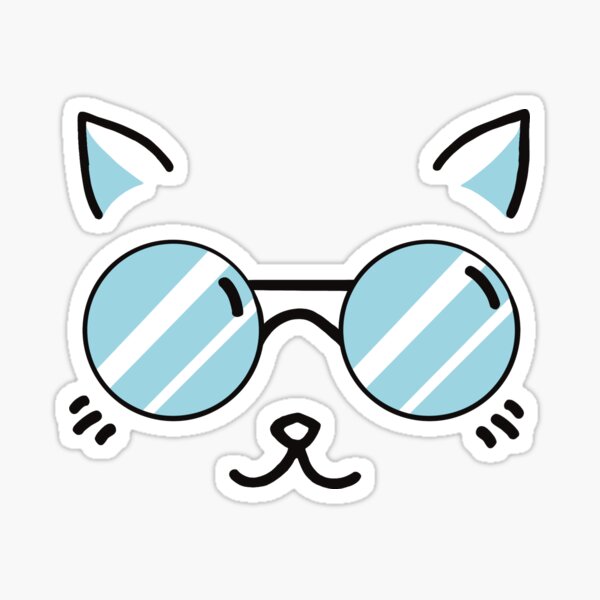 "Cat with Glasses!" Sticker for Sale by UgurDesign | Redbubble