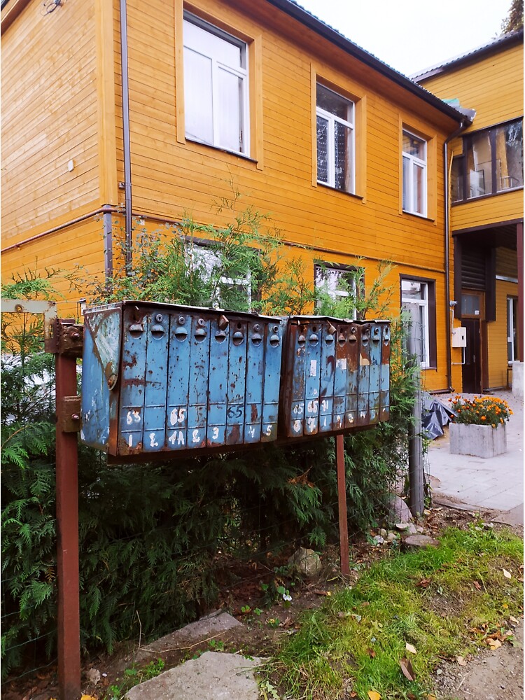 "Old post box in Lithuania" Sticker for Sale by gintarebo | Redbubble