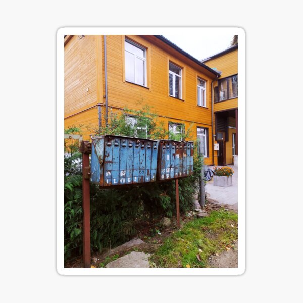 "Old post box in Lithuania" Sticker for Sale by gintarebo | Redbubble