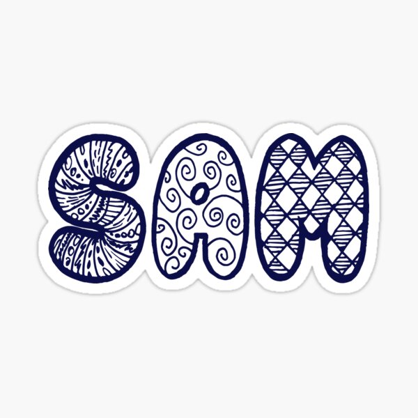 Pegatina «SAM - Etiqueta de identificación para SAM Signature en azul ...