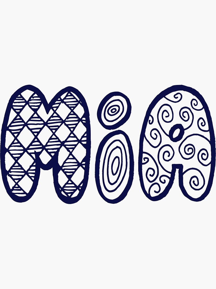 "MIA - Nametag for MIA Signature in Dark Blue" Sticker for Sale by ...