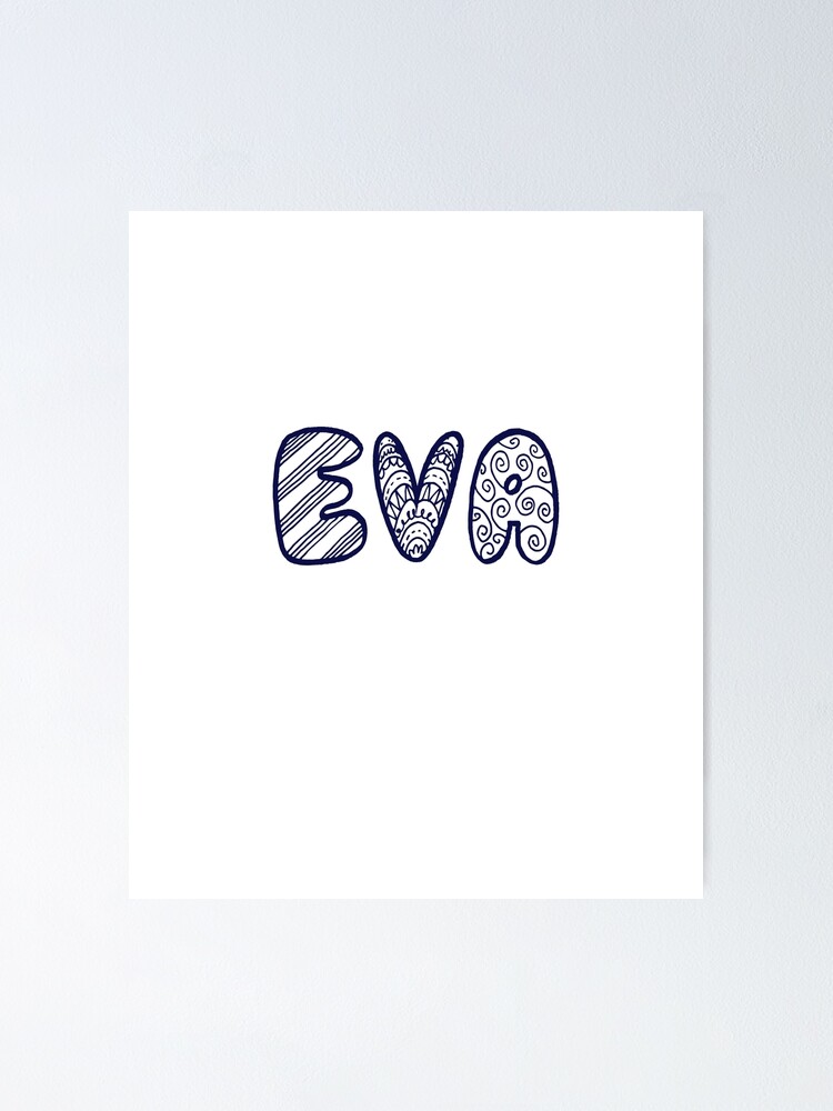 Póster «EVA - Etiqueta de identificación para la firma EVA en azul ...